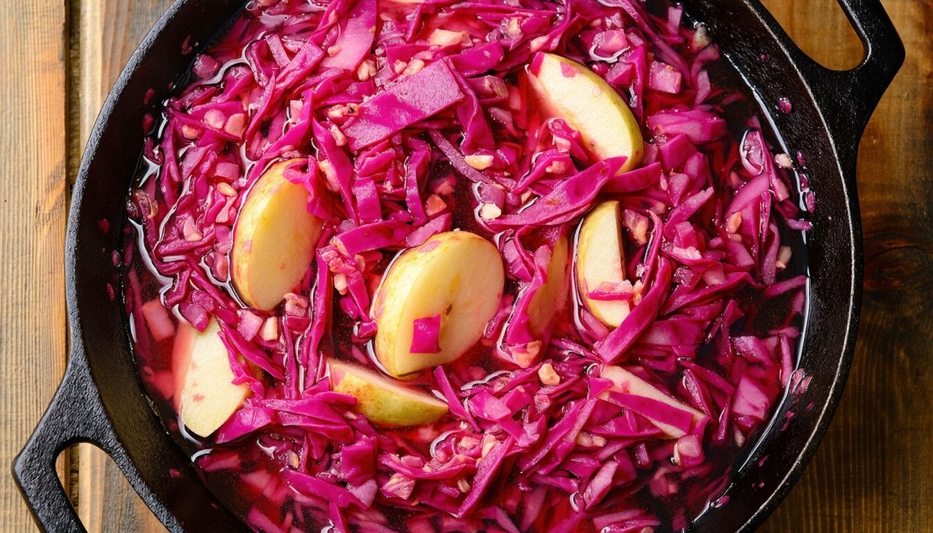 Recette traditionnelle de chou rouge aux pommes - Le chou rouge