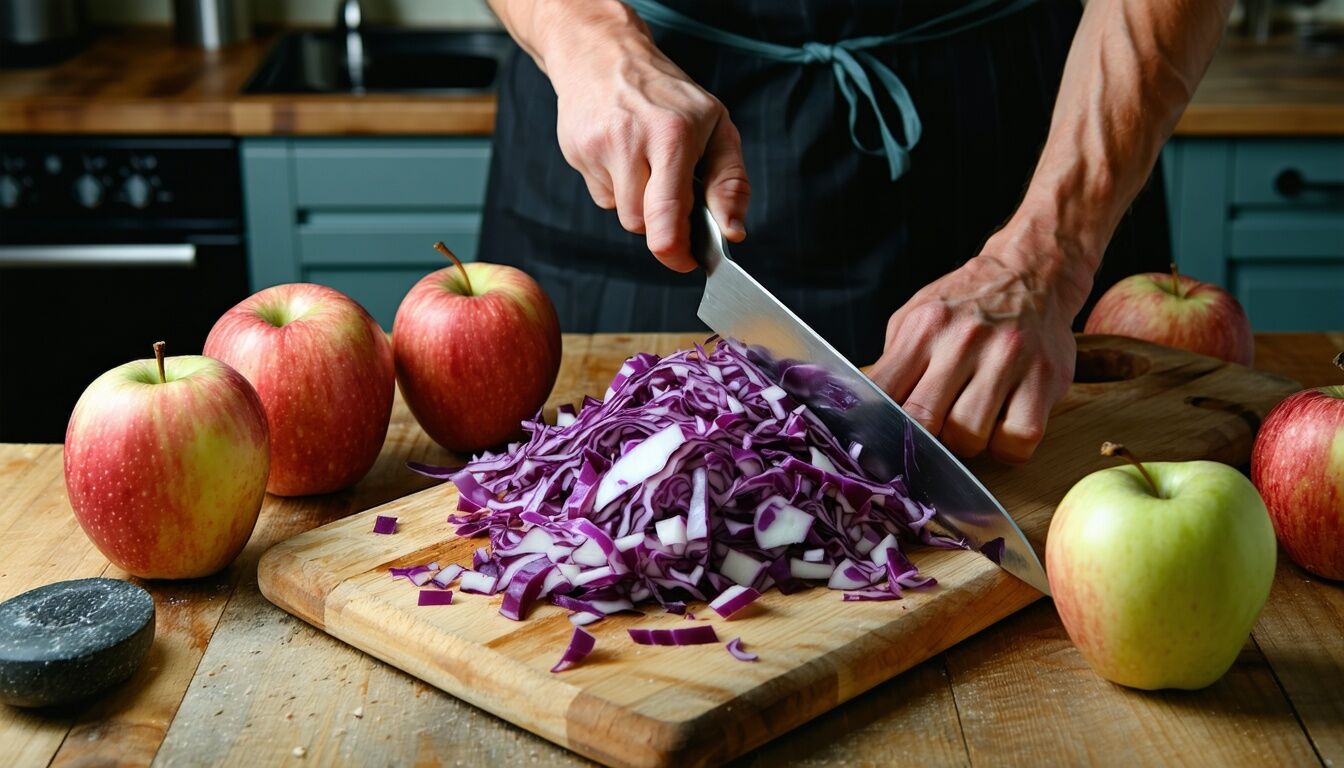 Recette traditionnelle de chou rouge aux pommes - Le chou rouge